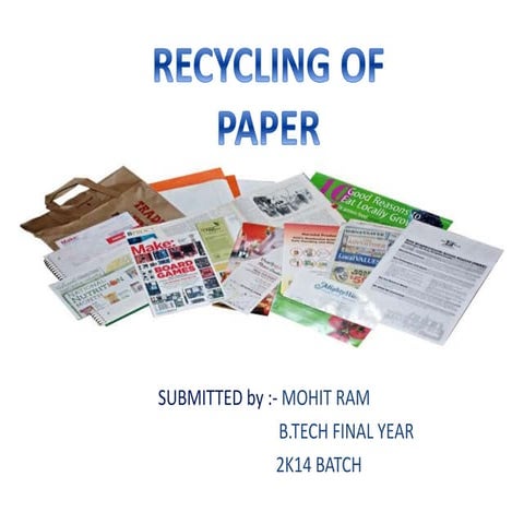 RECYCLINGOF PAPER | PPTX