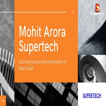 Working towards the betterment of Real Estate | Mohit arora supertech | PPTX
