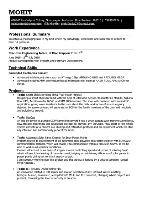 Mohit Resume Pdf