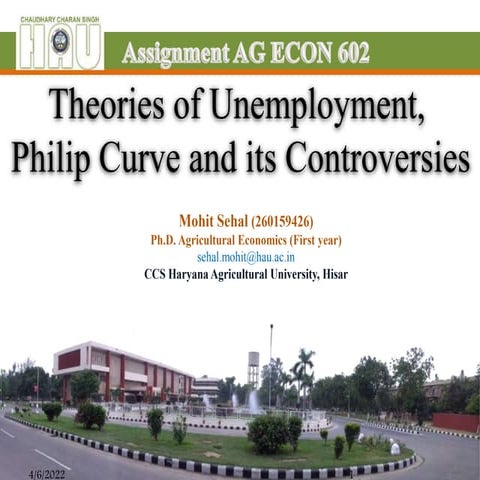 Theories of Unemployment, Philip Curve and its Controversies | PPT