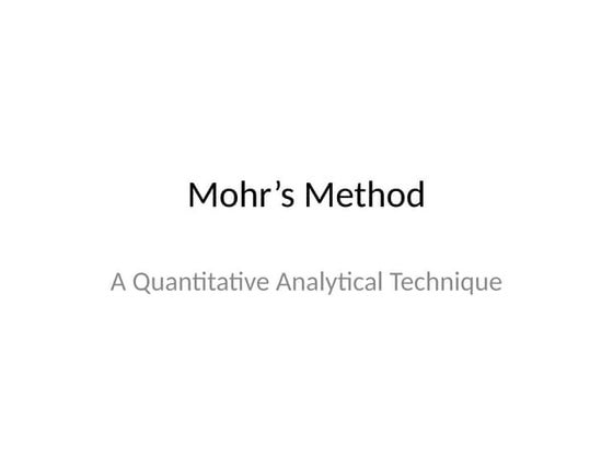 Precepitation titration mohrs method | PPT