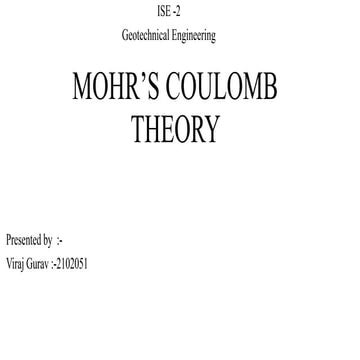 MOHR’S COULOMB THEORY By Geotechnaical eng | PPTX