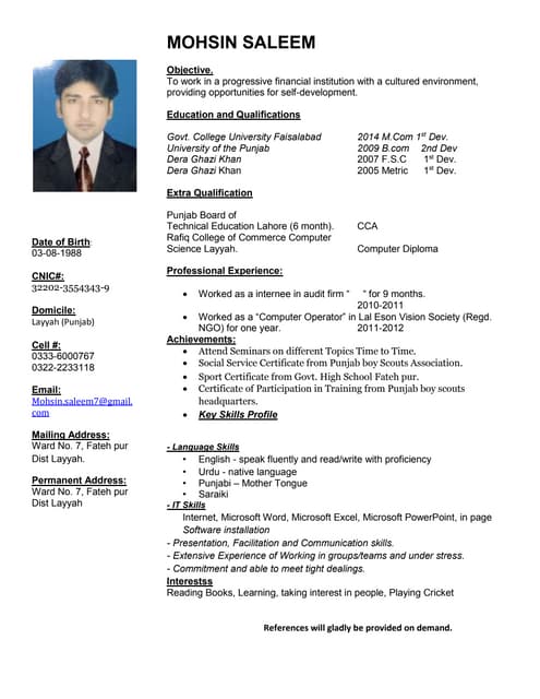 Sample Resume for OJT | DOCX | Resume Writing and Advice | Job Search