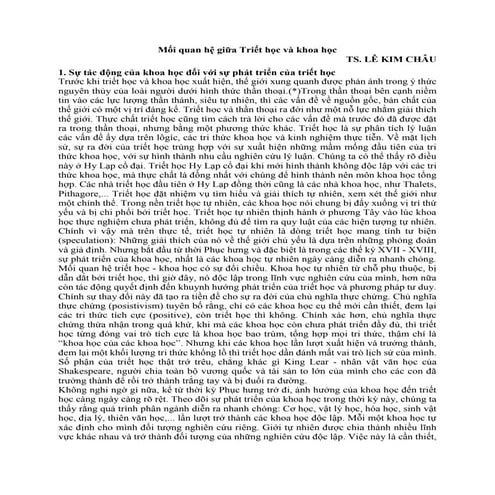 Moi quan he triet hoc va khoa hoc cong nghe | PDF