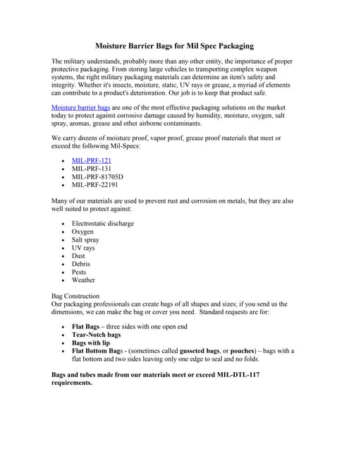 MIL PRF 131K Class I Data Sheet | DOC