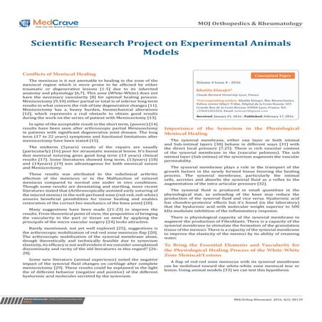 scientific research project on experimental animals | PDF