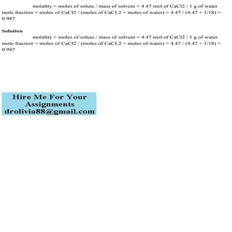 Molality Moles Of Solute Mass Of Solvent 4 Pdf