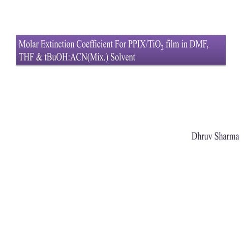 Molar Extinction Coefficient Pptx