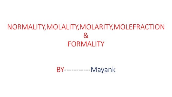 Molarity | PPTX