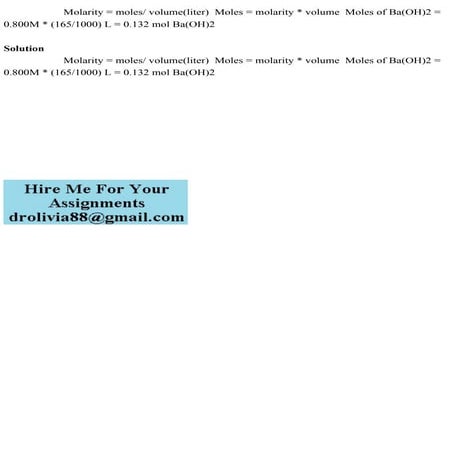 Molarity = moles volume(liter) Moles = molarity.pdf