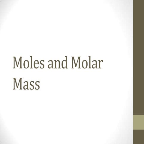 Moles and molar mass | PPTX