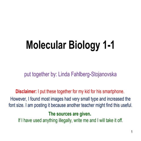 Molecular Biology 1-1 | PPT