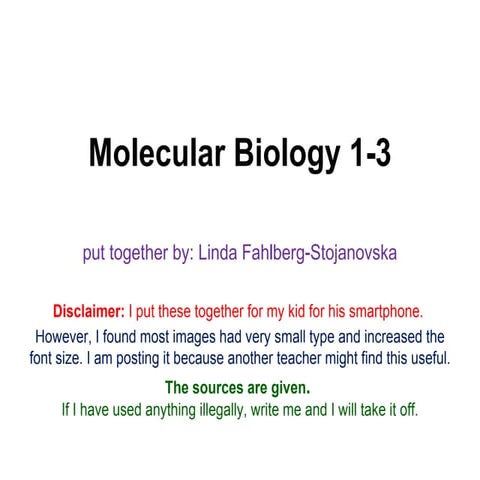 Molecular Biology 1-3 | PPT