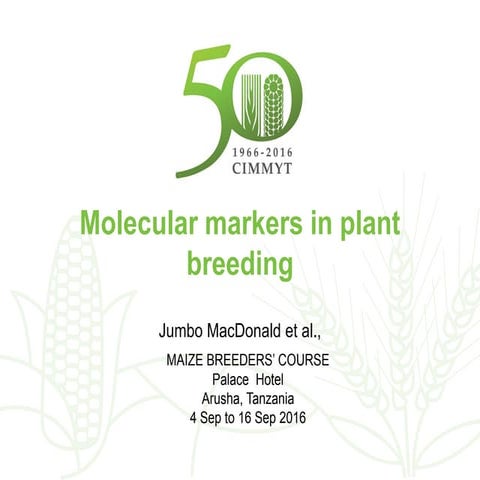 Molecular-markers and its role in plant breeding | PDF