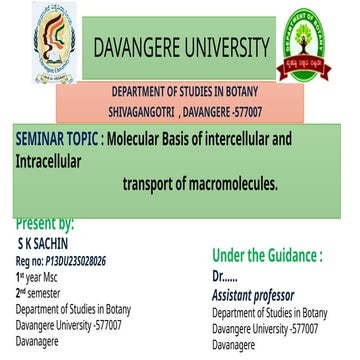 Molecular basis of intercellular and intracellular transport of ...