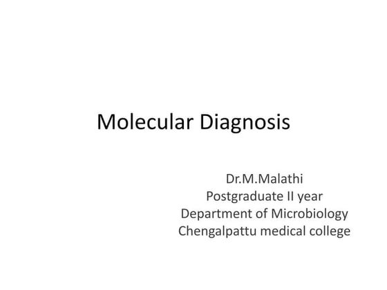 Molecular diagnostics techniques | PPTX