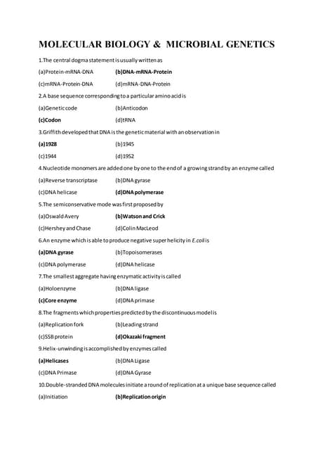 Microbiology MCQs | PDF