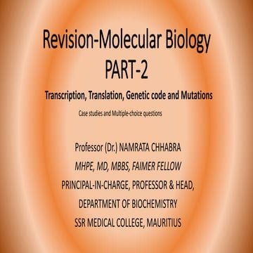 Revision Molecular biology- Part 2 | PPT