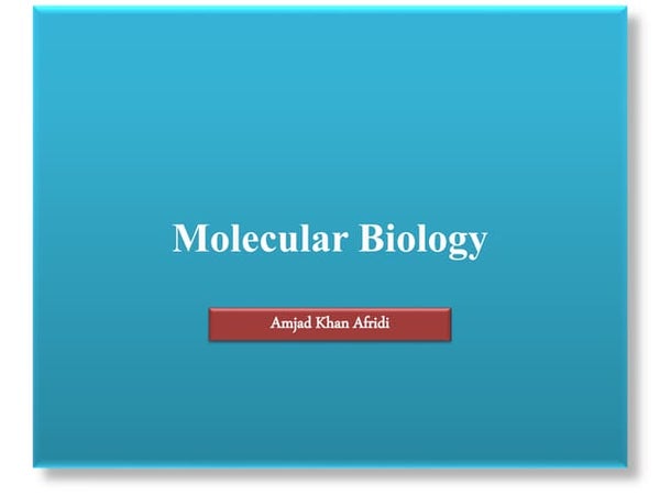 Introduction Of Molecular Biology Docs