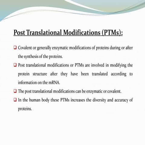 Post translational modification | PPTX