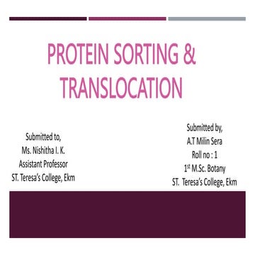 Protein sorting and targeting | PPTX