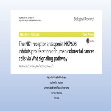 The NK1 receptor antagonist NKP608 inhibits proliferation of colorectal ...