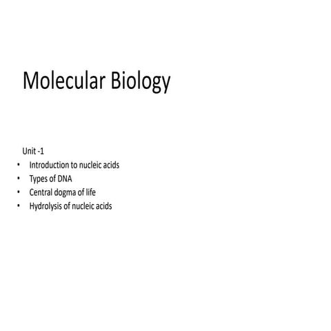 Molecular Biology UNIT-1.pptx