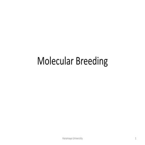 Molecular Plant Breeding Lecture note. pptx | PPTX