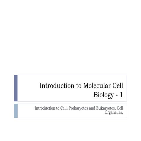 Molecular cell biology 1 | PPTX | Biological Sciences | Science
