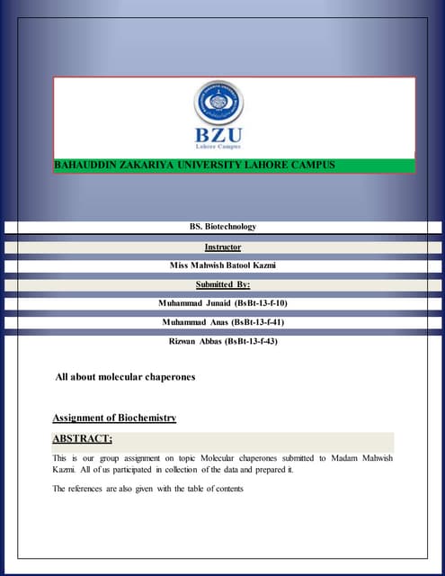 Protein misfolding & diseases | PPTX