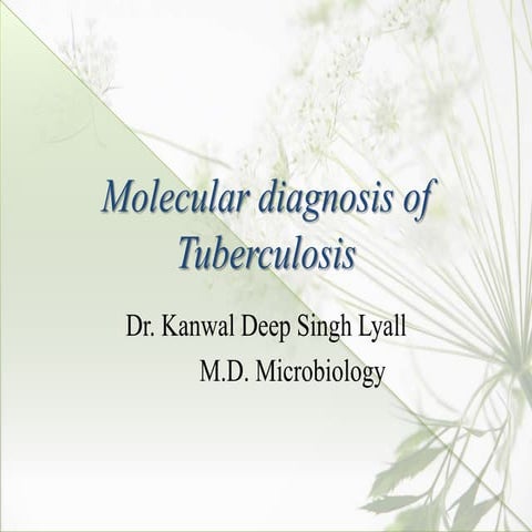 Molecular diagnosis in tuberculosis | PPTX