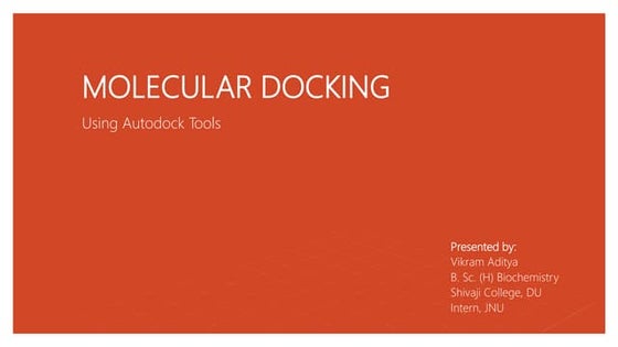 Autodock Made Easy with MGL Tools - Molecular Docking | PDF