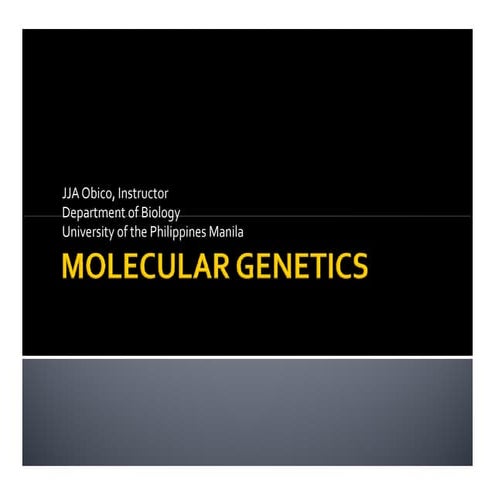 Molecular genetics | PPT