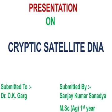 cryptic satellite DNA | PPTX