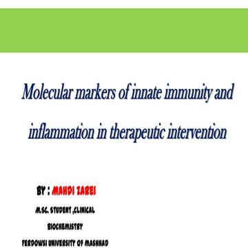 Molecular markers of innate immunity | PPT