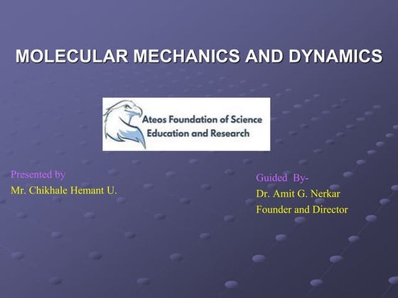Molecular Mechanics in Molecular Modeling | PPTX