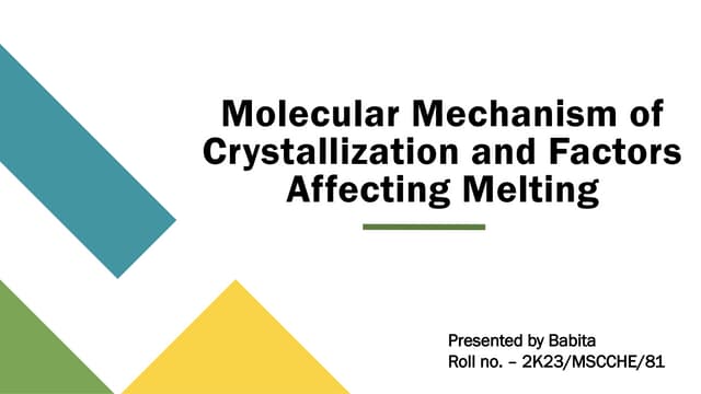 Crystallinity in polymers | PPTX