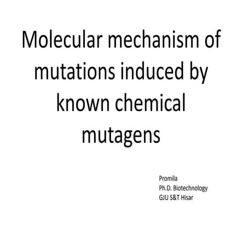 Molecular mechanism of induced mutations | PPTX