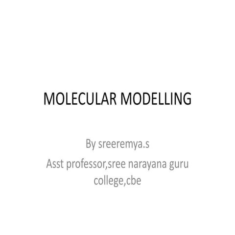 Molecular modelling | PPTX