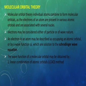 Molecular Orbital Theory Pptx Chemistry Science