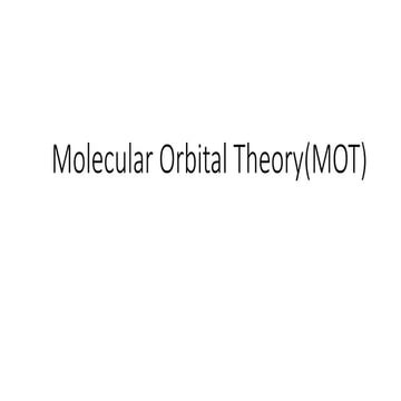 Molecular orbital theory(mot) of SF6/CO2/I3-/B2H6 | PPTX