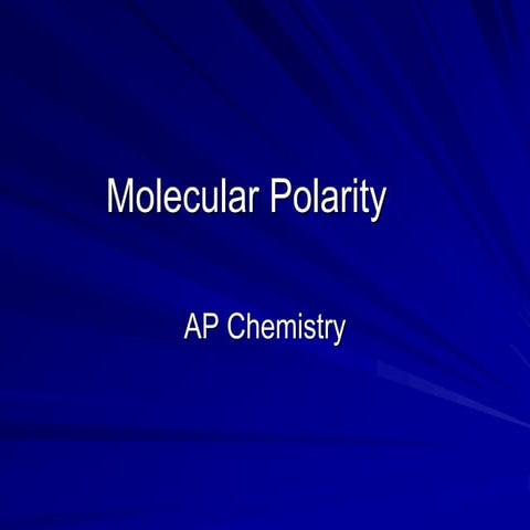 Molecular Polarity PowerPoint presentation | PPT