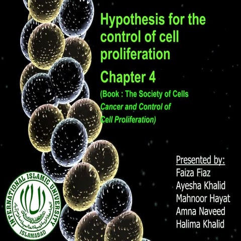 Hypothesis for the control of cell proliferation Chapter 4 (Book : The ...