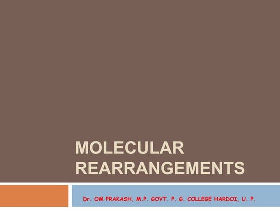 Migratory aptitudes in rearrangement reaction | PPTX | Chemistry | Science