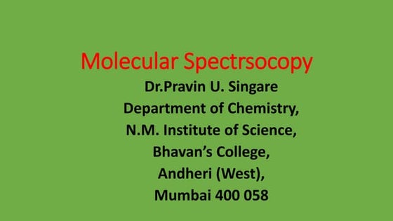 NUCLEAR QUADRUPOLE RESONANCE SPECTROSCOPY | PPTX