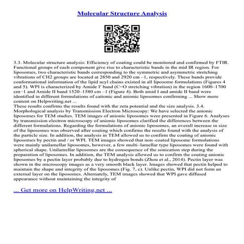 Molecular Structure Analysis | PDF