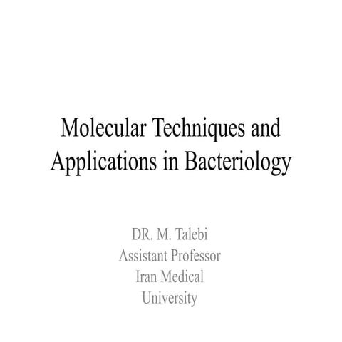 Molecular diagnostic techniques | PPTX