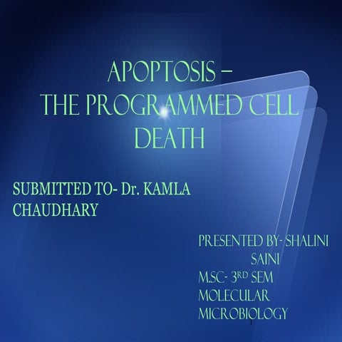 apoptosis programmed cell death in E.coli