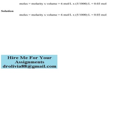 moles = molarity x volume = 6 molL x (51000) L .pdf