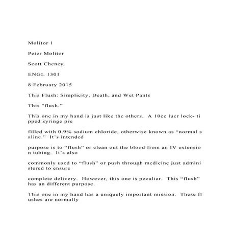 Molitor 1 Peter Molitor Scott Cheney ENGL 1301 .docx